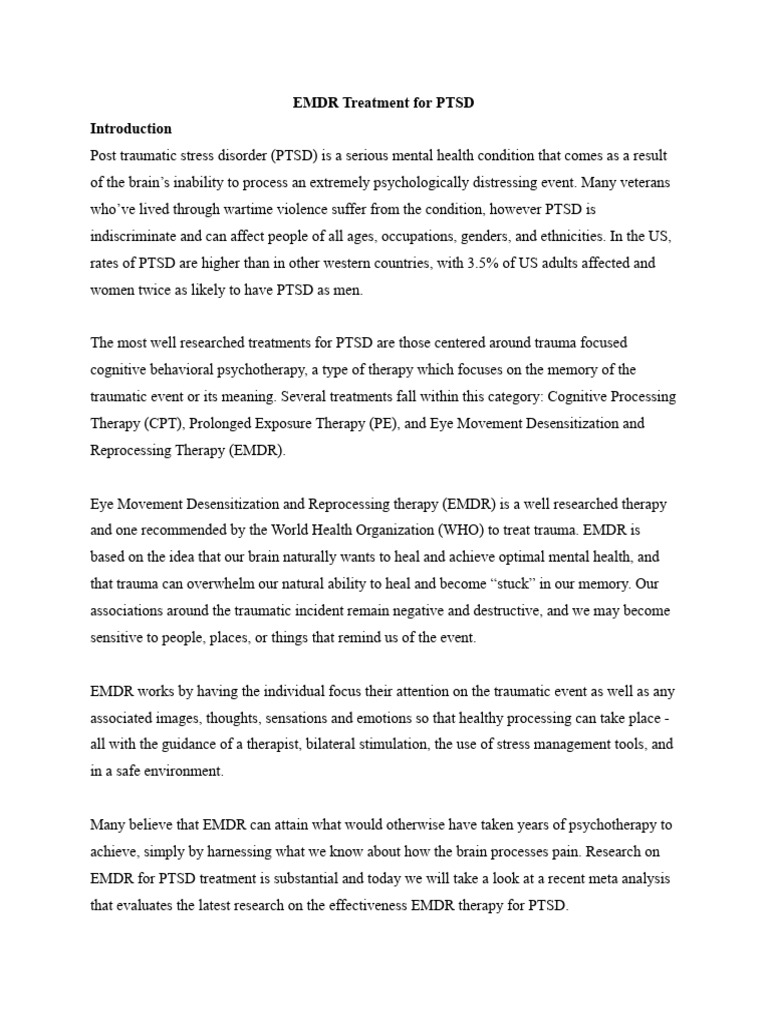 PC242 Edmr For PTSD | PDF | Eye Movement Desensitization And ...