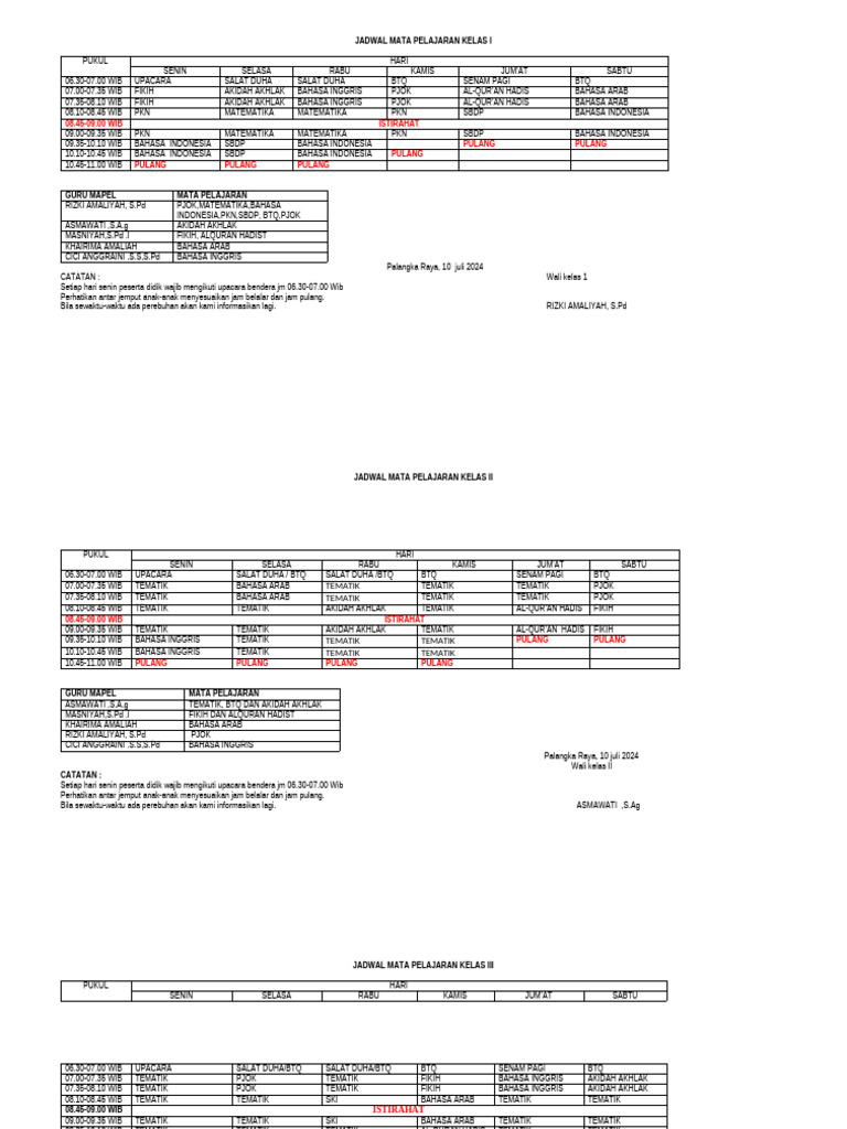 Contoh Jadwal Pelajaran Sd Pdf 9068
