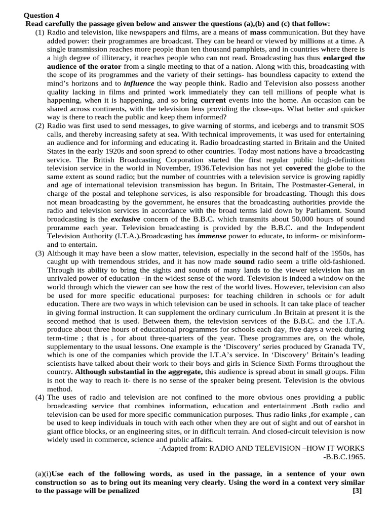 Comprehension 12 | PDF | Broadcasting | Radio