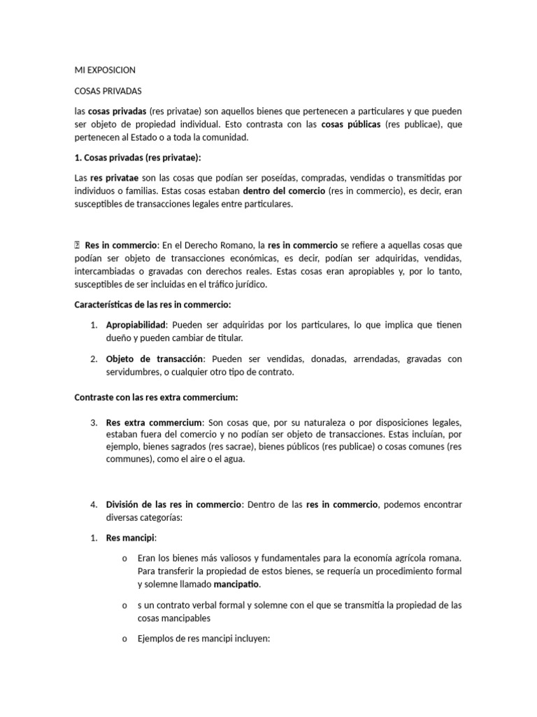 Exposicion de Dercho Romano | PDF | Propiedad | Pagos