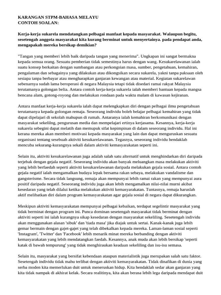 Karangan STPM | PDF | Ilmu Sosial | Kesehatan Holistik