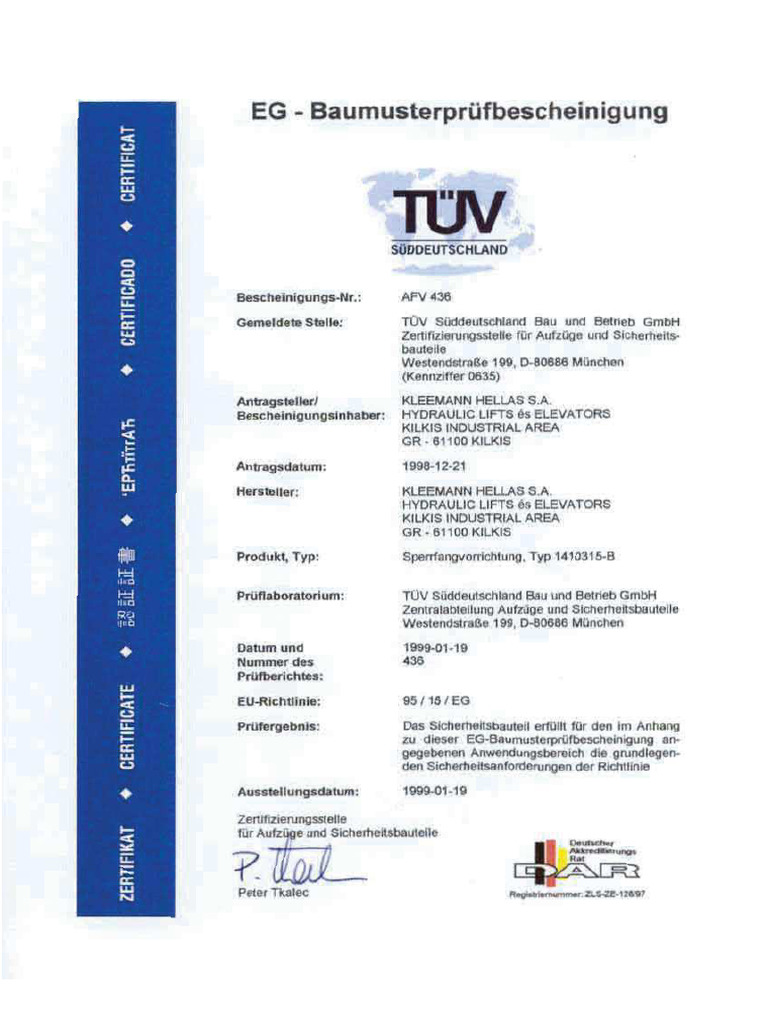 Safety Gear Certificate | PDF