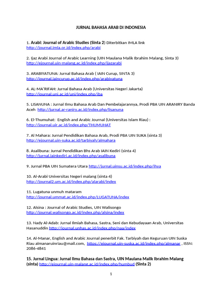 Jurnal Bahasa Arab di Indonesia | PDF | Travel | Foreign Language Studies