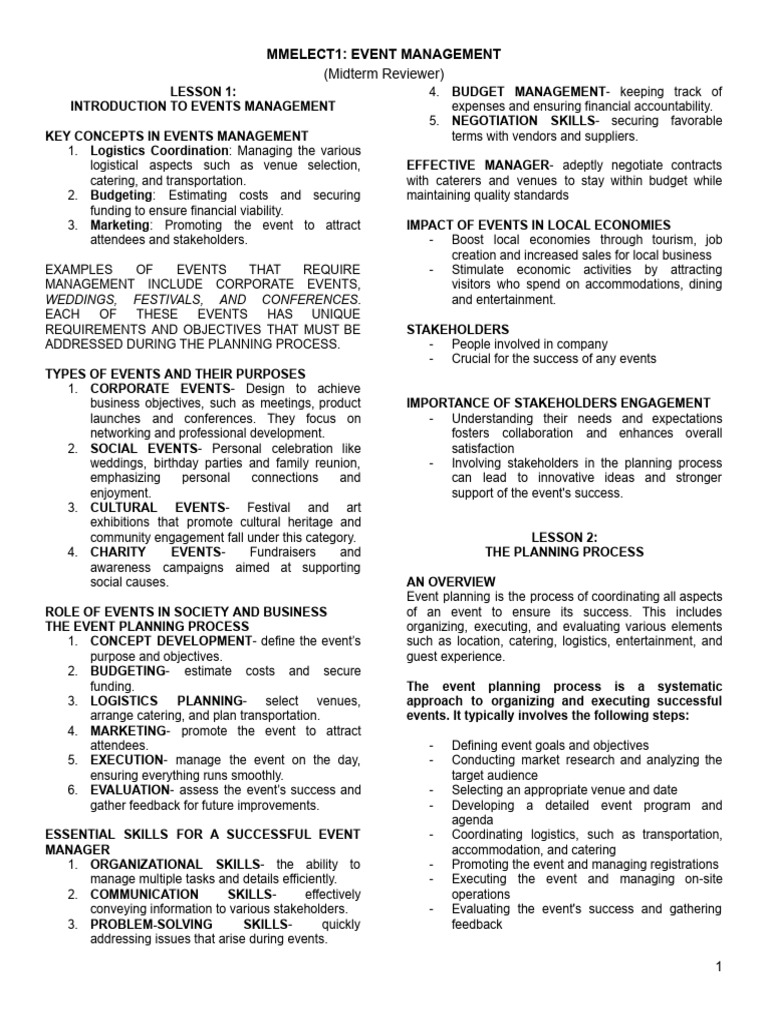 Event Management | PDF | Return On Investment | Marketing