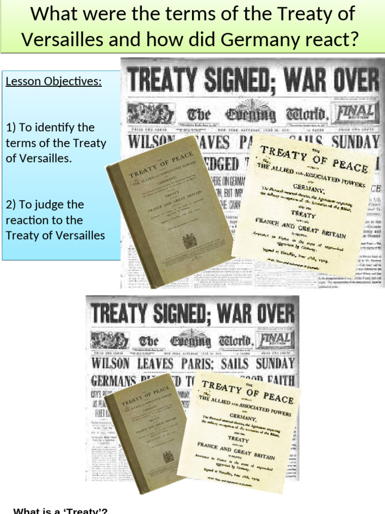 Treaty of Versailles and German Reaction 1 | PDF | Treaty Of Versailles ...