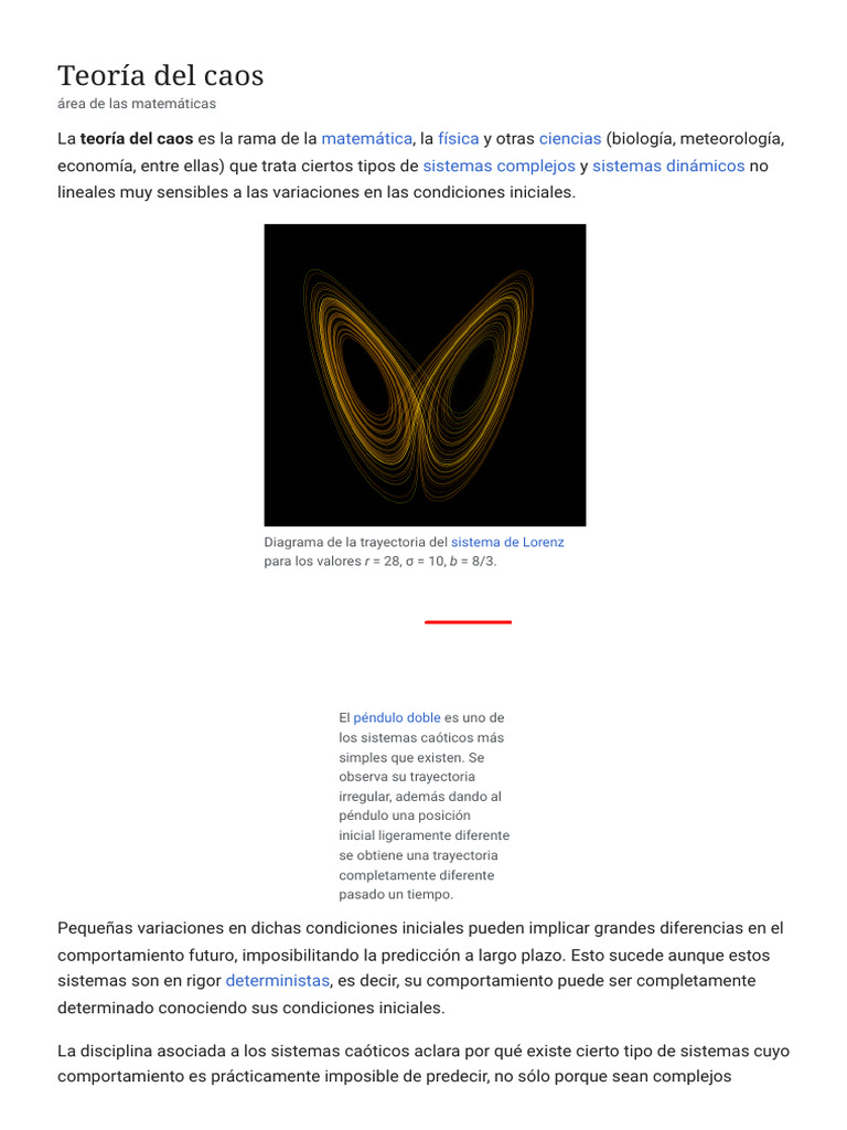 Teoría Del Caos - Wikipedia, La Enciclopedia Libre | PDF | Teoría del caos | Atractor
