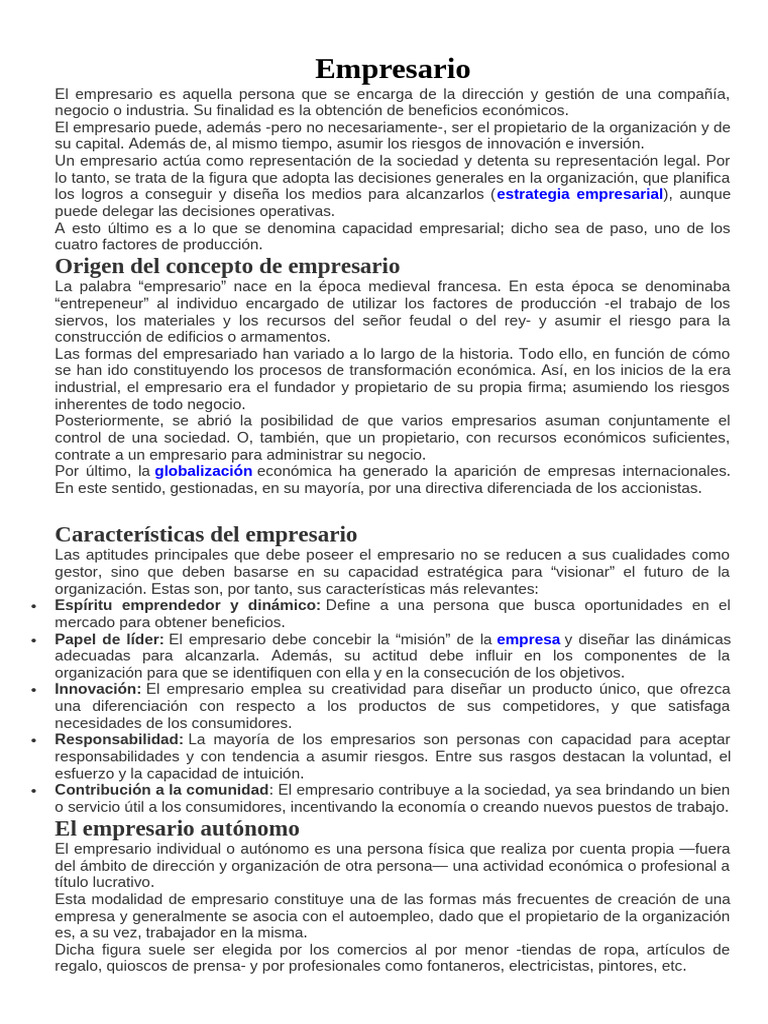 Empresario 1 | PDF | Iniciativa empresarial | Business