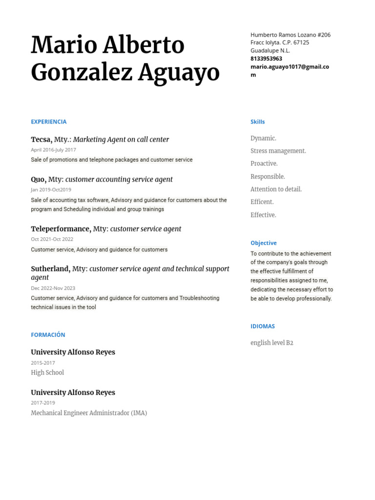 Mario GZZ CV 2024 English | PDF