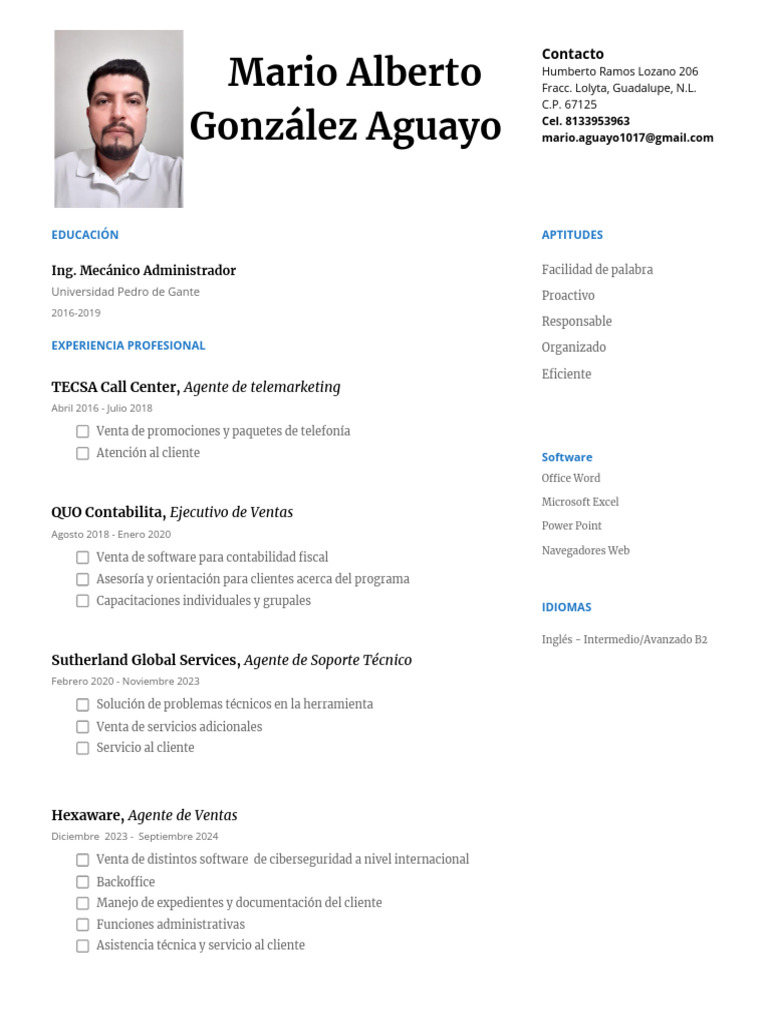 CV Mario Alberto González | PDF | Microsoft Office | Ingeniería de software