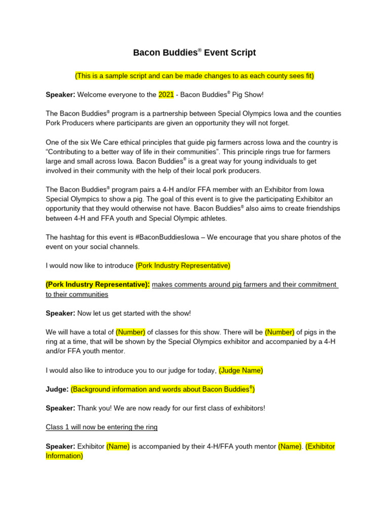 Sample of Show Script | PDF