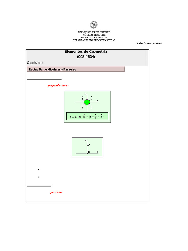UNIDAD IV. Rectas Perpendiculares y Paralelas _Propiedades_ | PDF ... UNIDAD IV. Rectas Perpendiculares y Paralelas _Propiedades_ | PDF ...