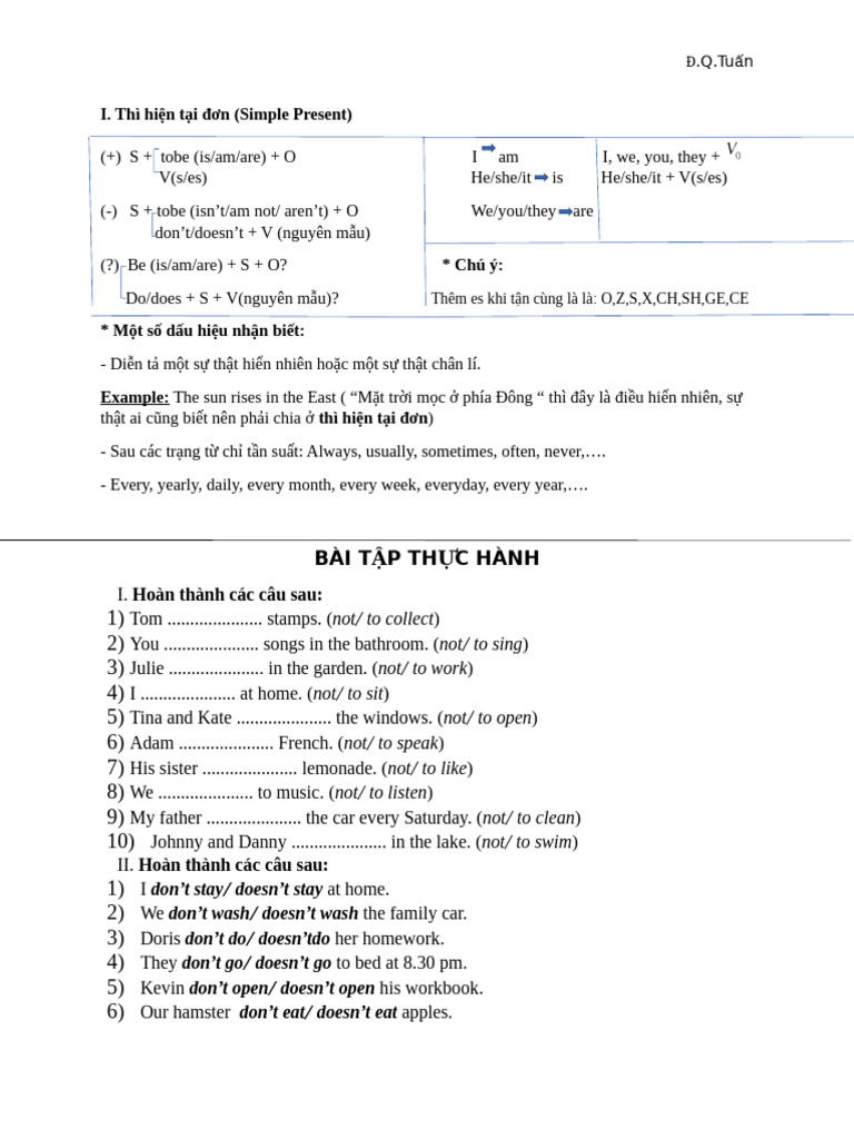 Simple Present Pdf Language Arts Discipline