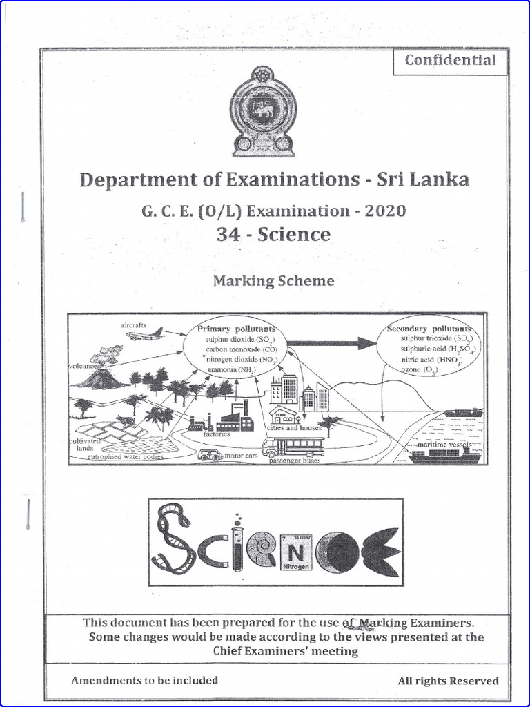 2020 OL Science Marking Scheme English Medium | PDF