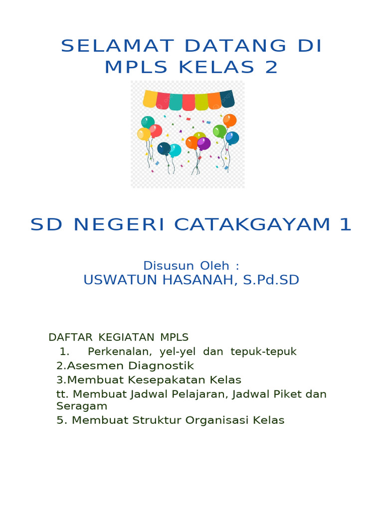MPLS Kelas 2 SD Catakgayam 1 | PDF