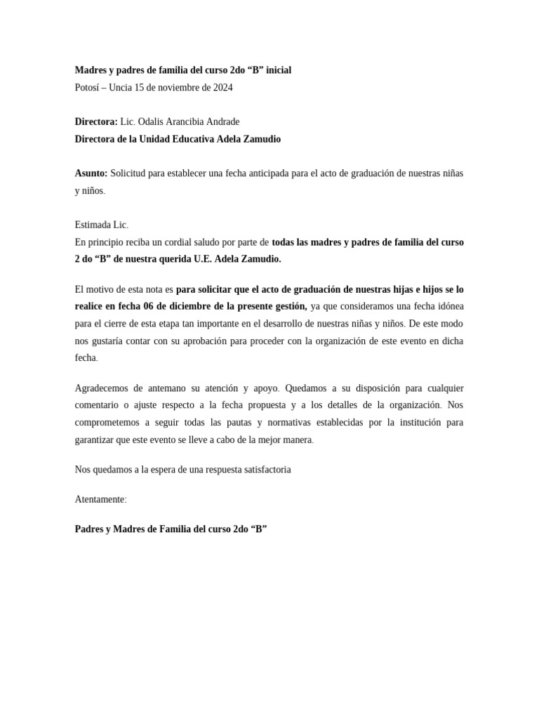 Carta de Solicitud | PDF