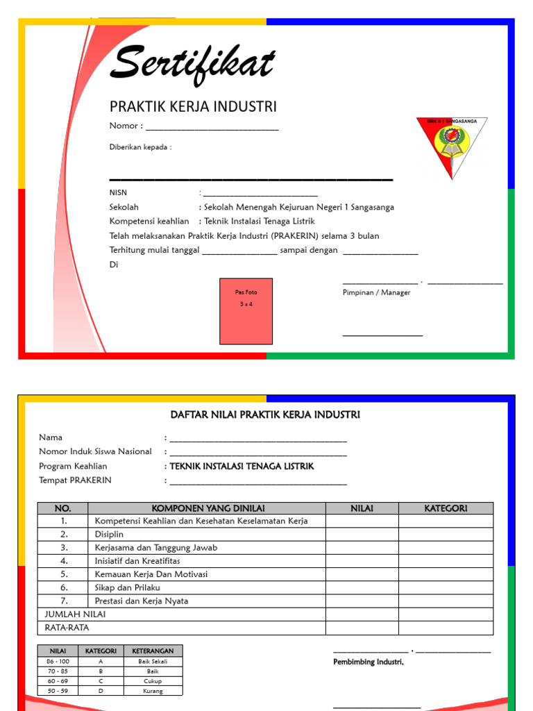 Sertifikat Prakerin TITL | PDF