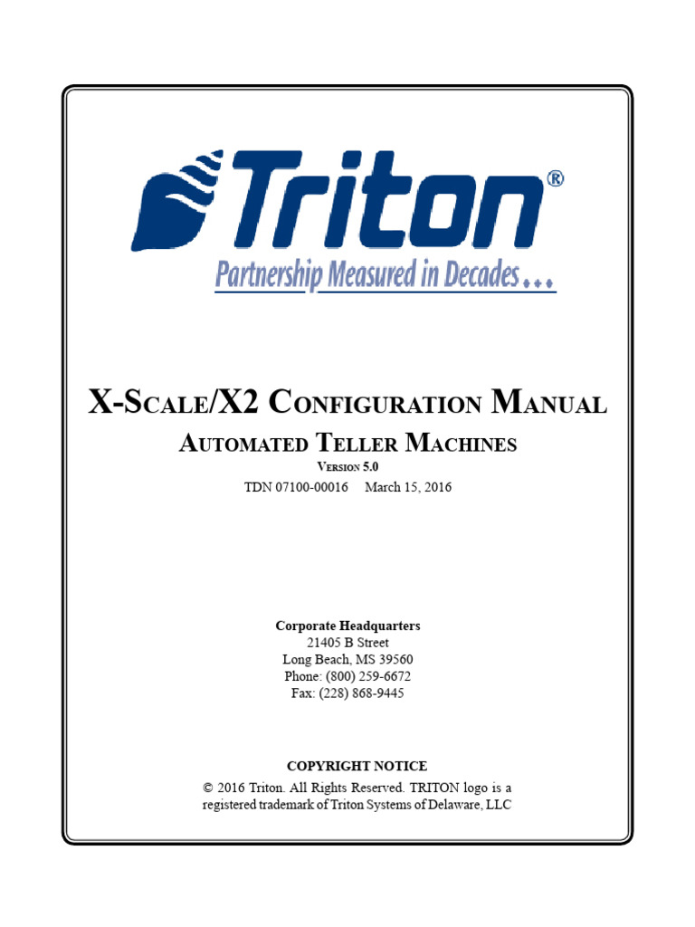 XScale X2 Configuration Manual | PDF | Emv | Menu (Computing)