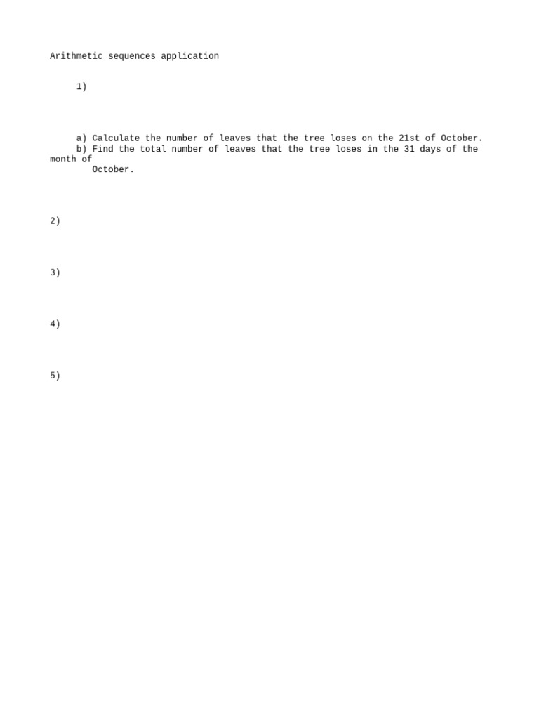 Worksheet Application Arithmetic Sequence | PDF | Teaching Methods ...