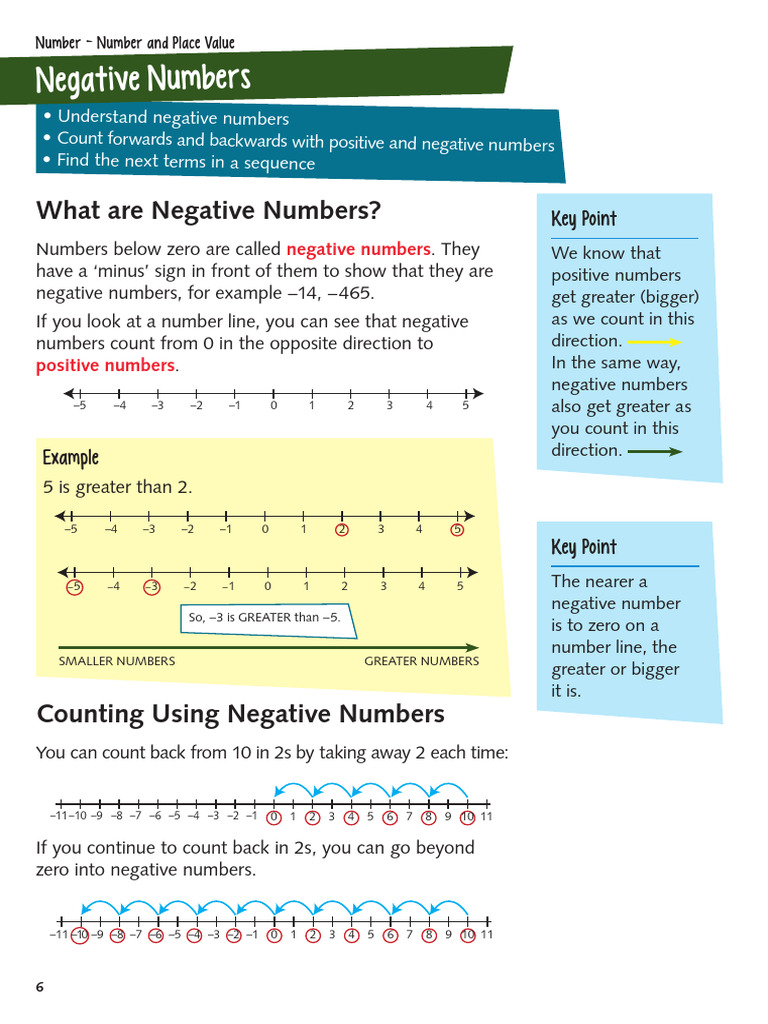 1 Negative Numbers Y5 | PDF | Numbers | Mathematics
