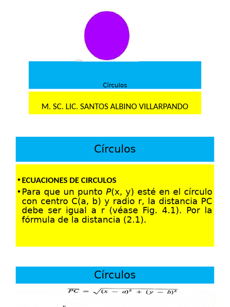 CIRCULOS | PDF | Ecuaciones | Matemáticas