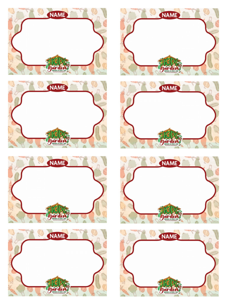 Vcs - Print Name Tag, Flyer, Other Activities | PDF