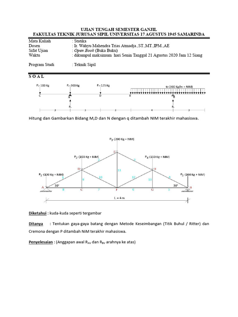 Uts Statika (2020) | PDF