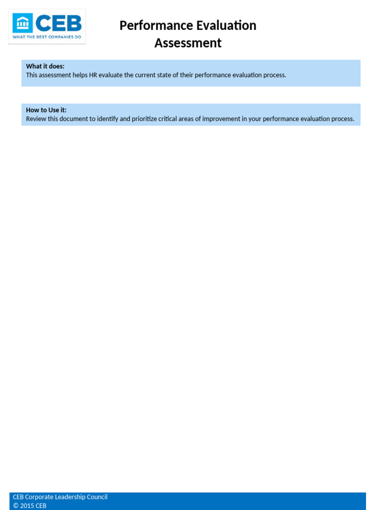 2 1 Performance Evaluation Assessment Pdf Performance Appraisal