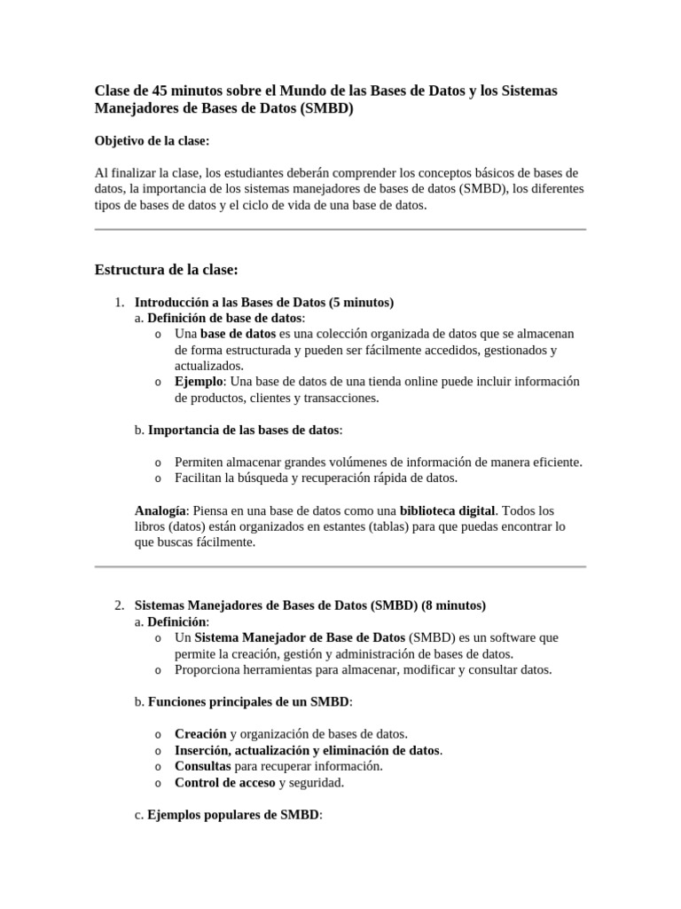 UNIDAD 1 Mundo de Las Bases de Datos y Los Sistemas Manejadores de ...