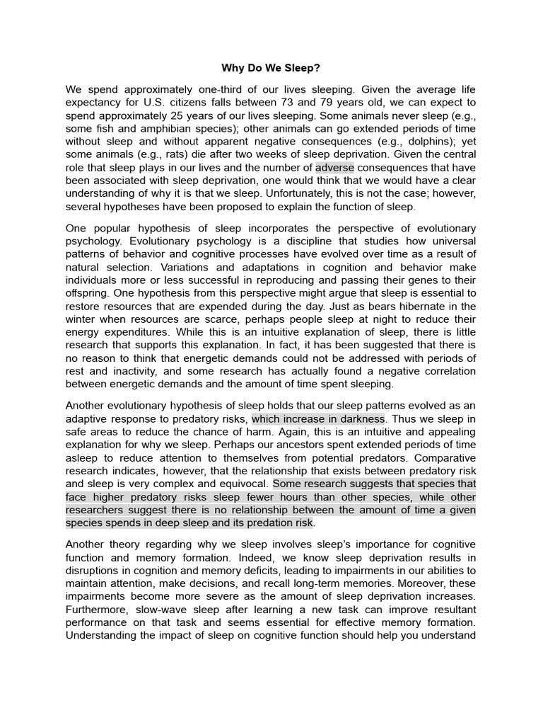 26 Aula - Why Do We Sleep | PDF | Sleep | Sleep Deprivation