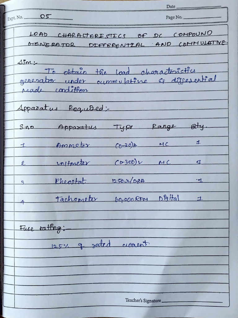 Load Characteristics of DC Compound Generator | PDF