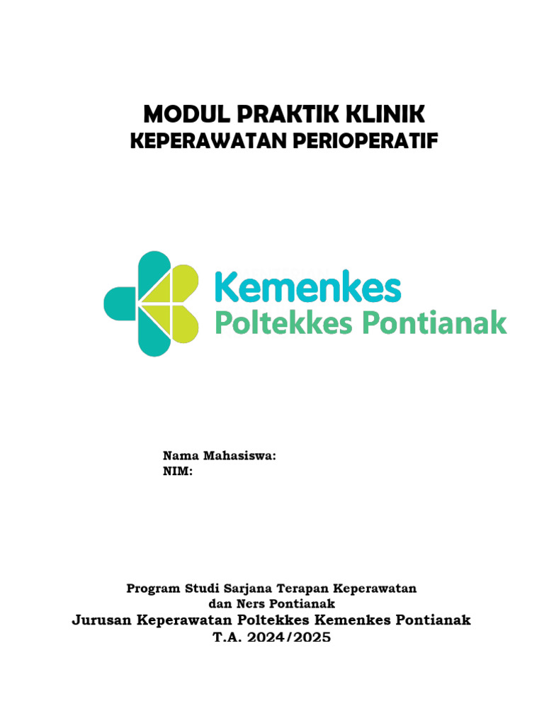 Modul PK Keperawatan Perioperatif 2024 2025 Reguler | PDF