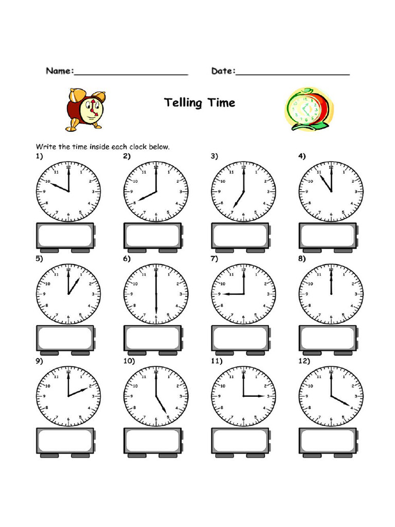 Time Worksheet | PDF