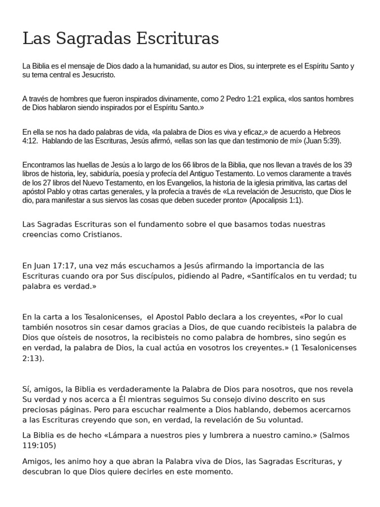 Las Sagradas Escrituras | PDF | Biblia | Jesús