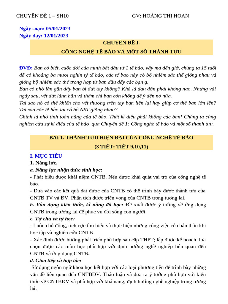 CD1 Bai1 Tiet1 | PDF