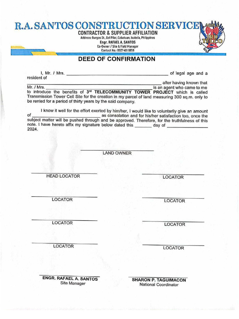 Deed of Confirmation | PDF