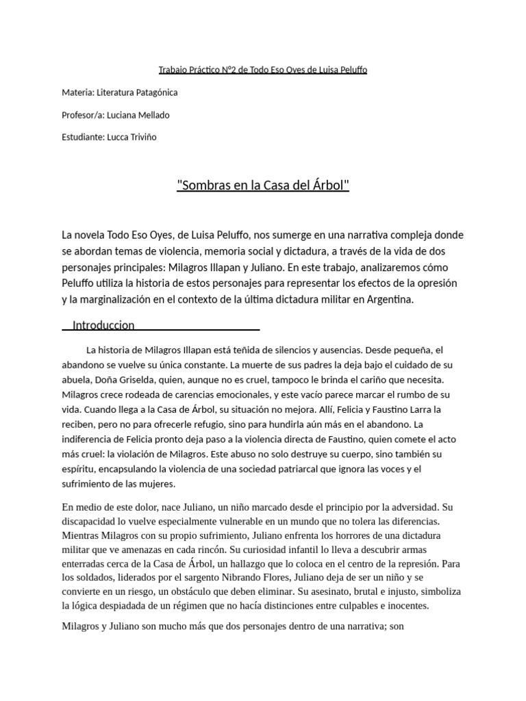 Trabajo Práctico N°2 de Todo Eso Oyes Lucca | PDF | Ciencias sociales