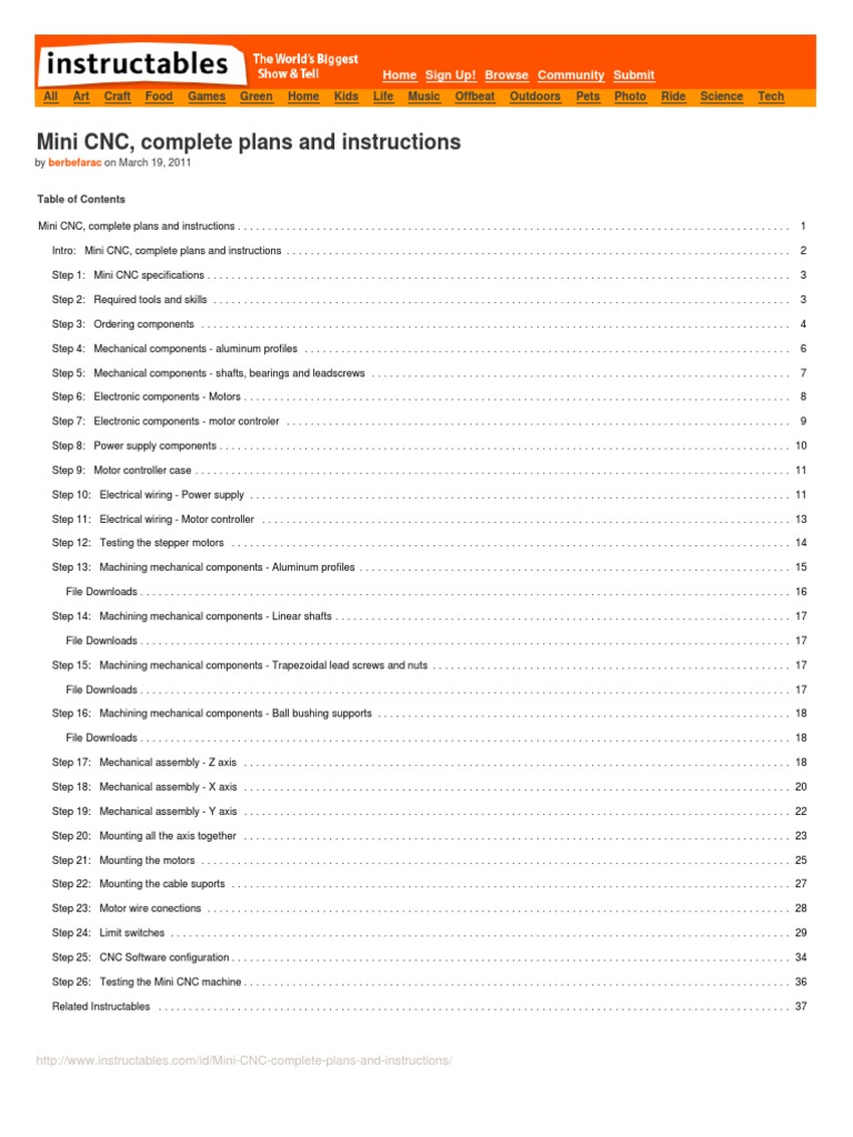 Mini CNC Complete Plans and Instructions | PDF | Rectifier | Numerical Control