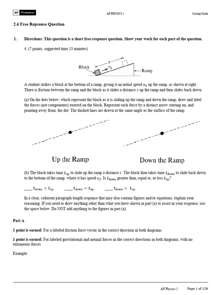 AP Physics Free Response Guide | PDF | Force | Friction