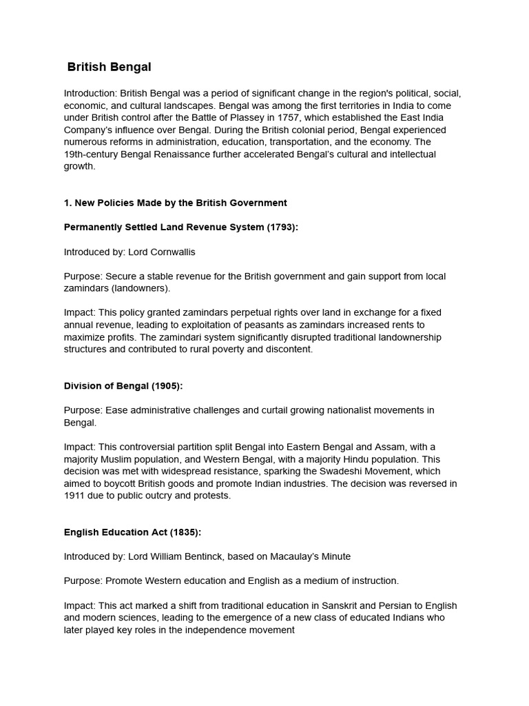 British Bengal | PDF | British Raj | Bengal