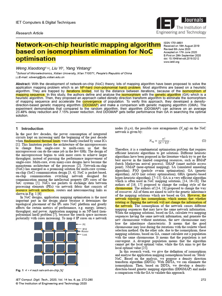 Network-on-chip_heuristic_mapping_algorithm_based_ | PDF | Multi Core Processor | System On A Chip