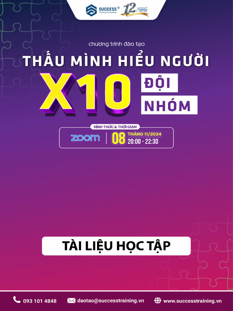 Tai Lieu Chuong Trinh - Thau Minh Hieu Nguoi X10 Doi Nhom - 241108 | PDF