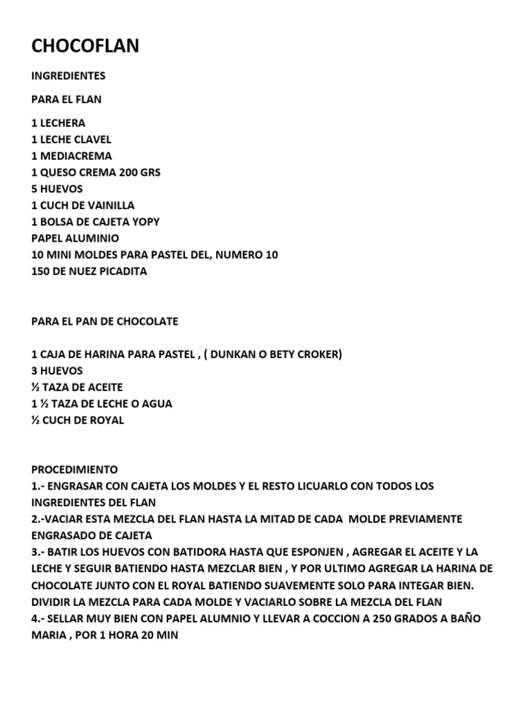 Mini Chocoflan Pdf