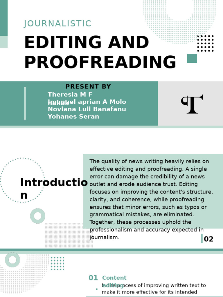 Presentation Journalistic Group 3 | PDF | Editing | Proofreading