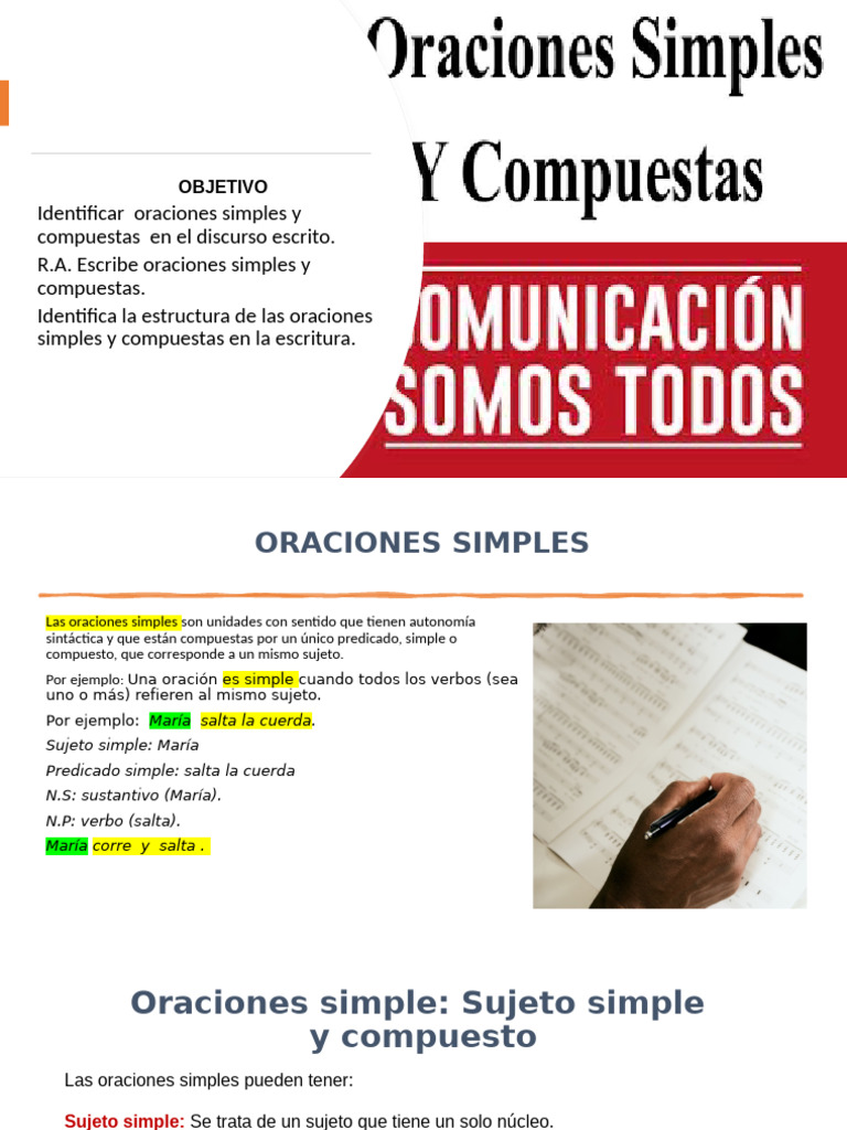 Oraciones Simples y Compuestas | PDF | Oración (Lingüística ...