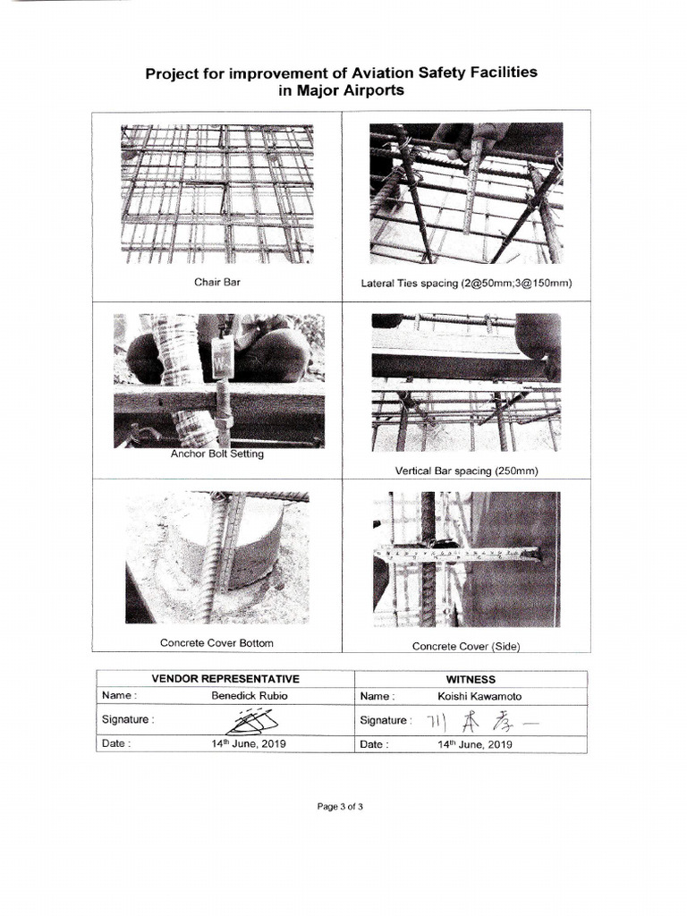 Shelter Foundation Rebar Inspection Report 2 | PDF