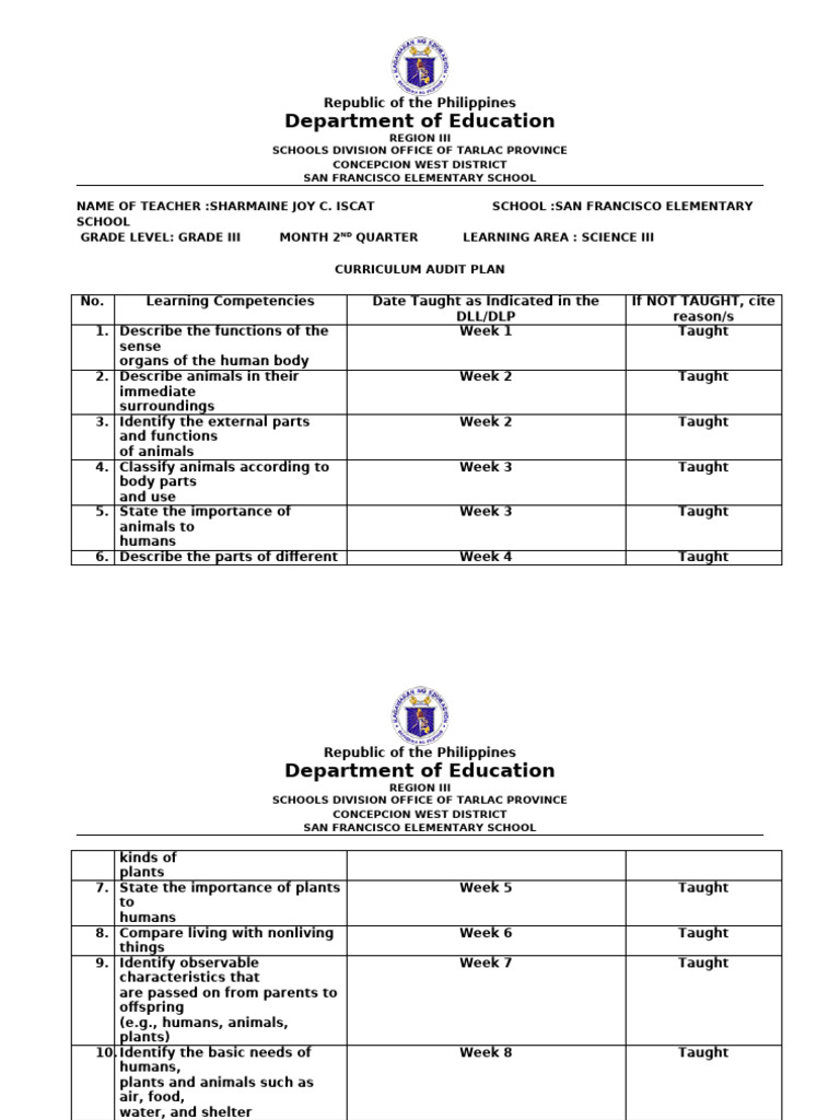 Curriculum Audit | PDF