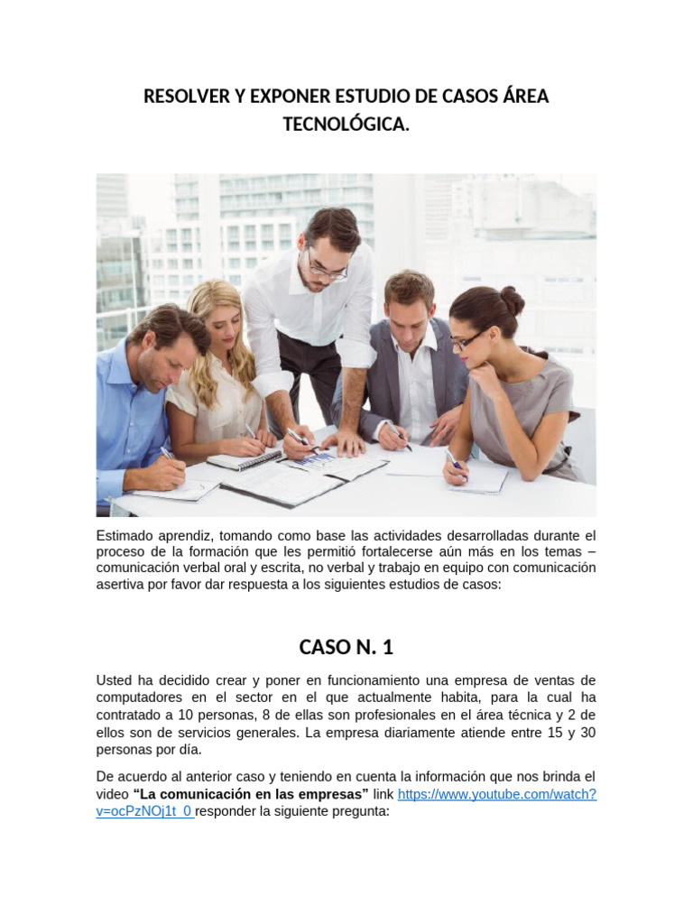 Act. Taller Estudio de Casos...... | PDF | Comunicación | Tecnología de información y comunicaciones
