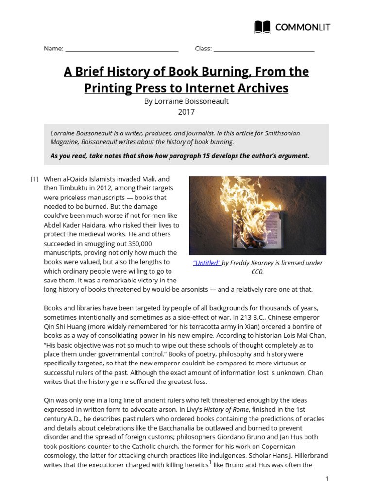 Book Burning Article | PDF