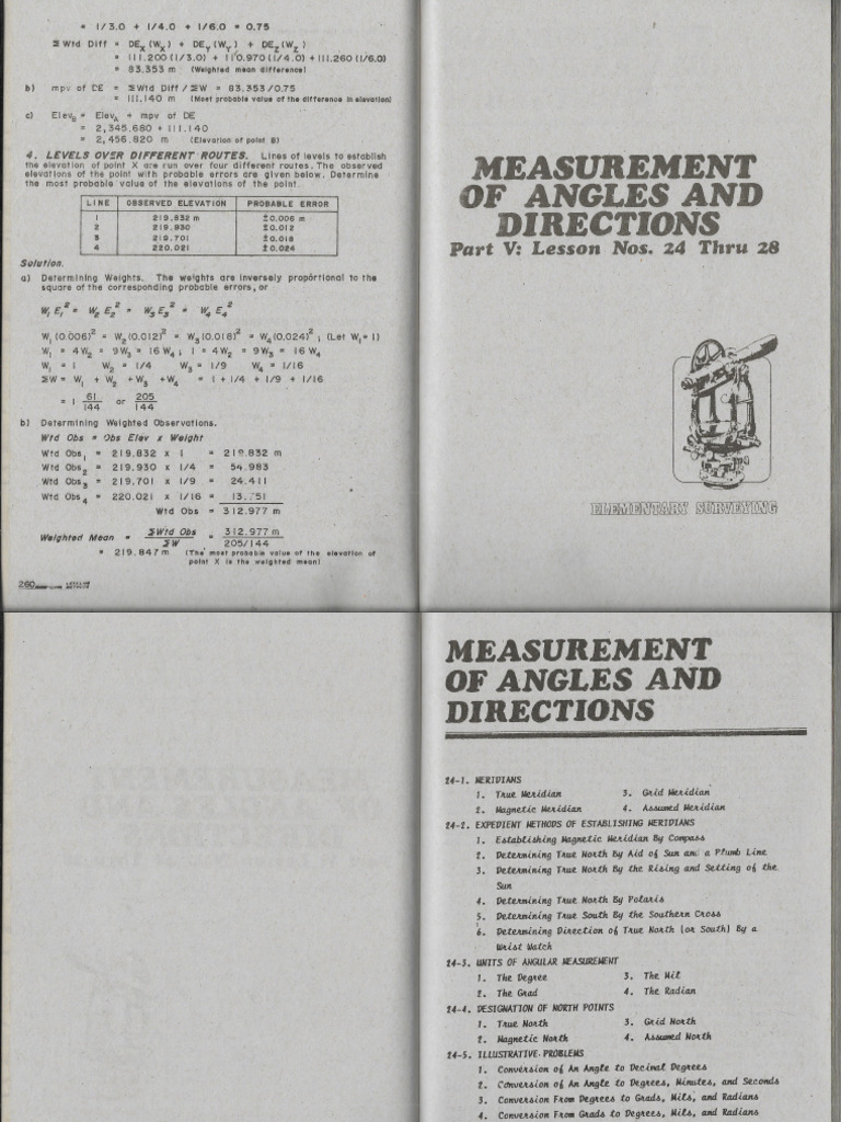 ELEMENTARY SURVEYING 3 Measurement of Angles and Directions | PDF