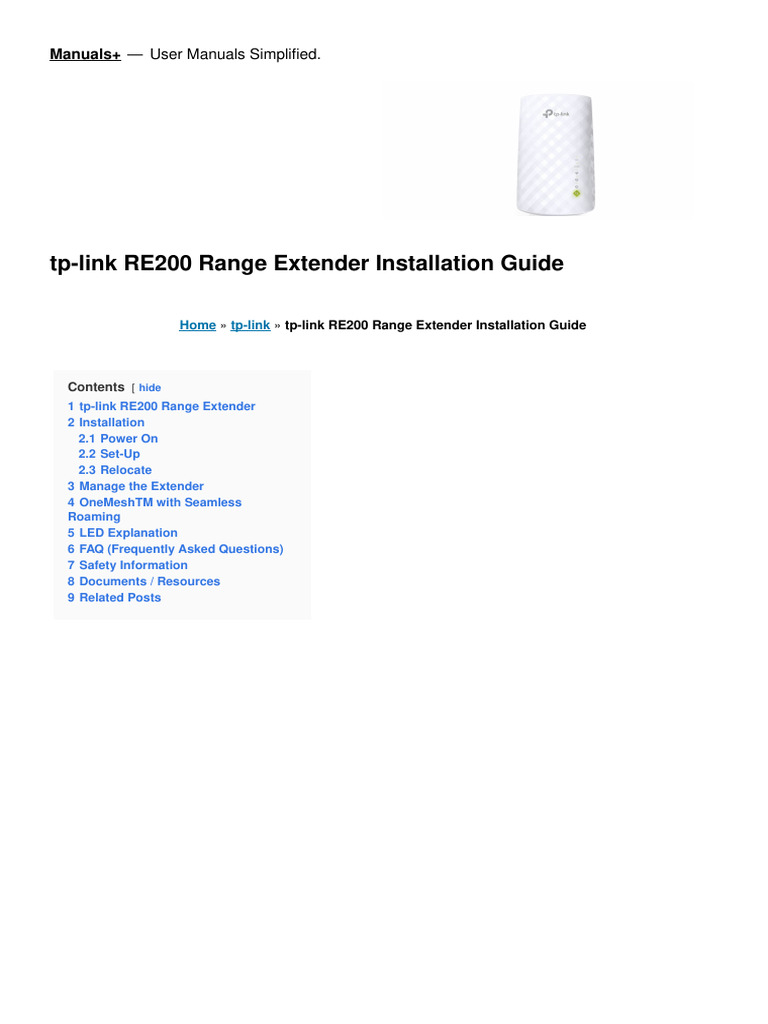 Re200 Range Extender Manual | PDF | Computer Network | Wi Fi